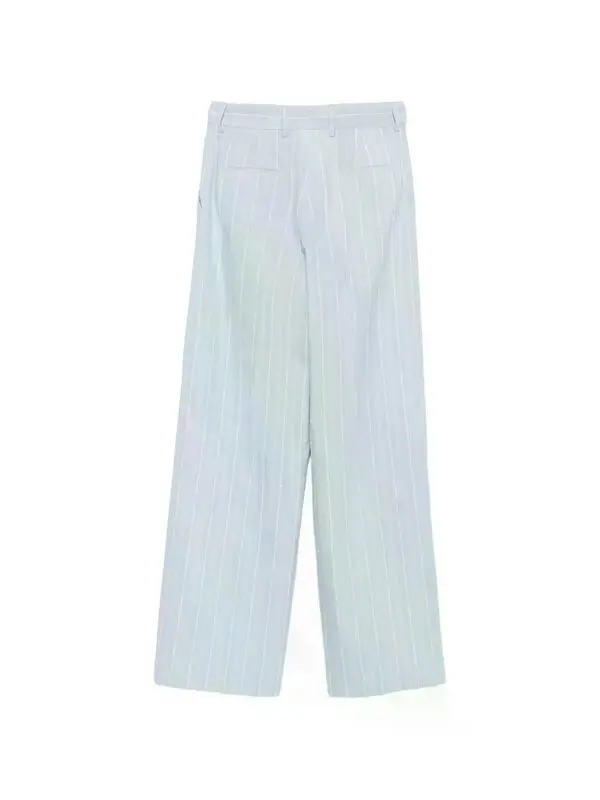 MANUEL RITZ Pinstripe Wide Leg Trousers - Blue