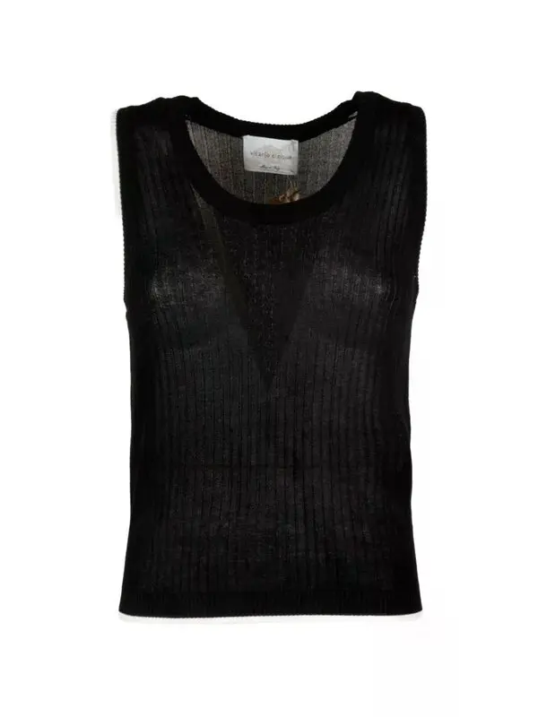 CINQUE Ribbed-knit Tank Top - Black