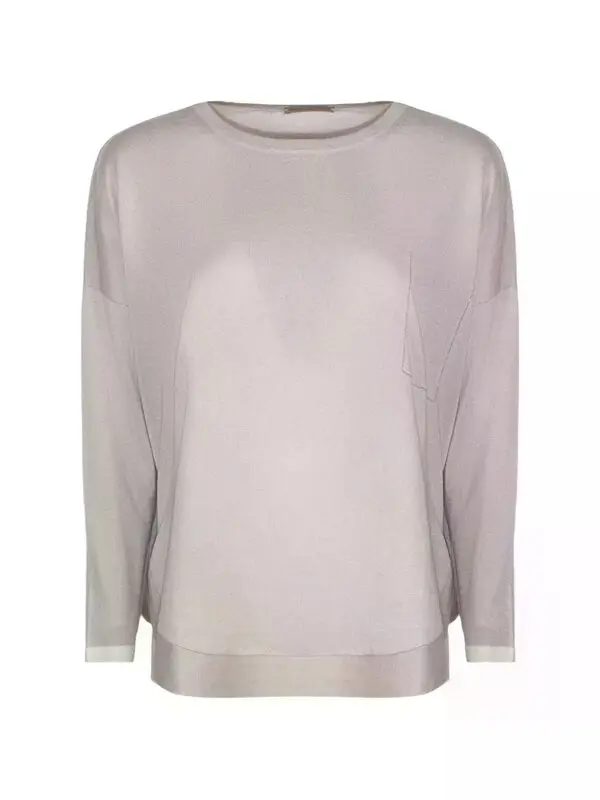 PUROTATTO Patch-pocket Round-neck Sweater
