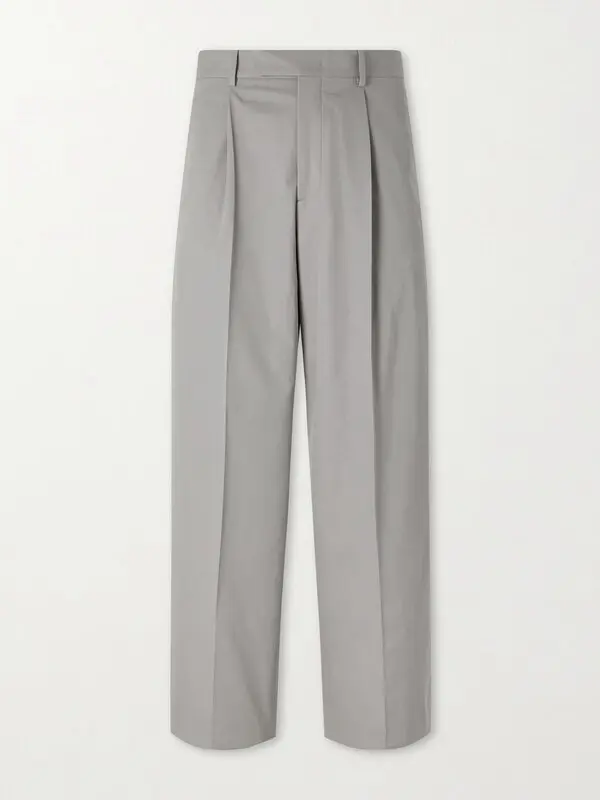 JIL SANDER Straight-leg Cotton Trousers - Gray