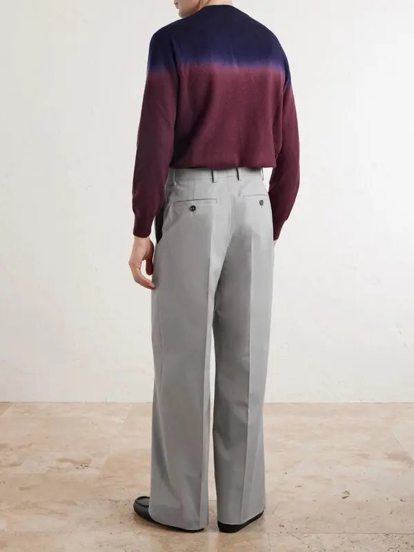 JIL SANDER Straight-leg Cotton Trousers - Gray