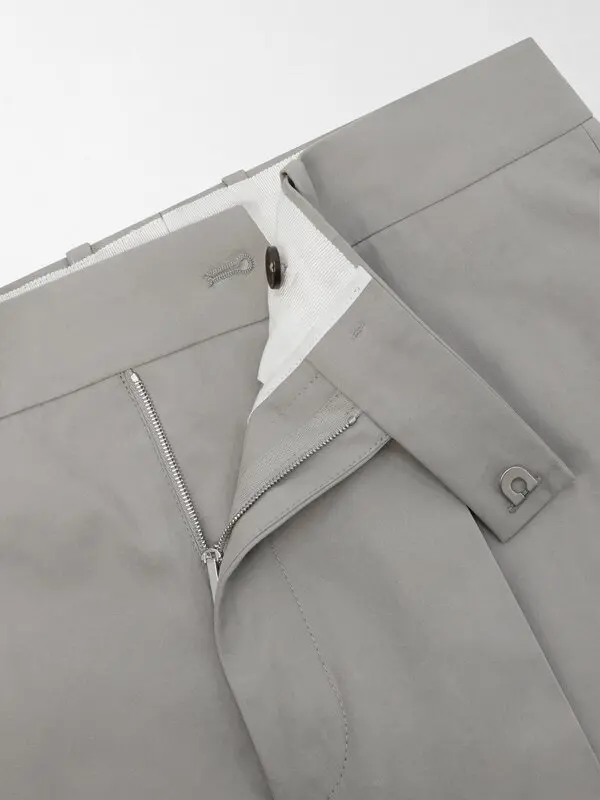 JIL SANDER Straight-leg Cotton Trousers - Gray