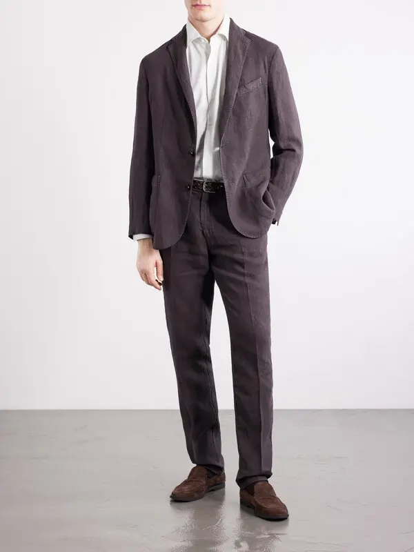 Boglioli Straight-leg Linen Suit Trousers