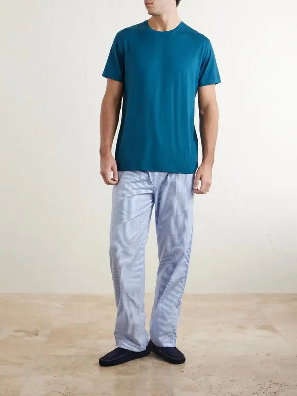 Derek Rose Basel Stretch-jersey T-shirt - Blue