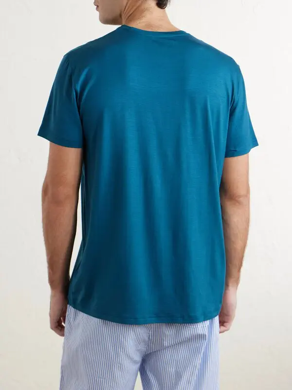 Derek Rose Basel Stretch-jersey T-shirt - Blue
