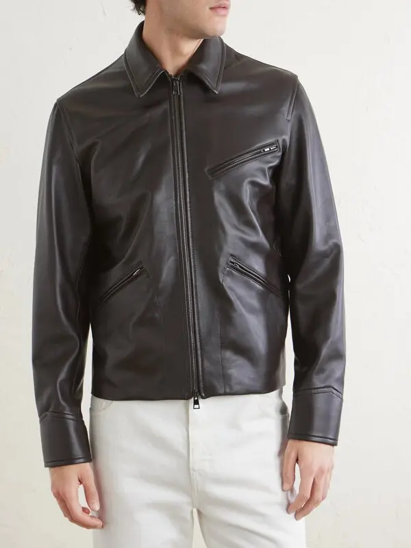 J. MUESER Racer Leather Jacket