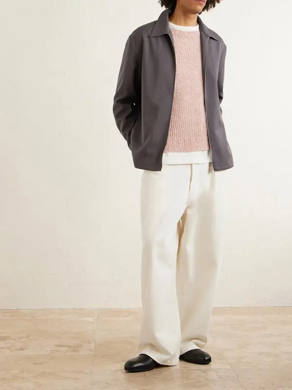 JIL SANDER Twill Zip-up Overshirt - Gray