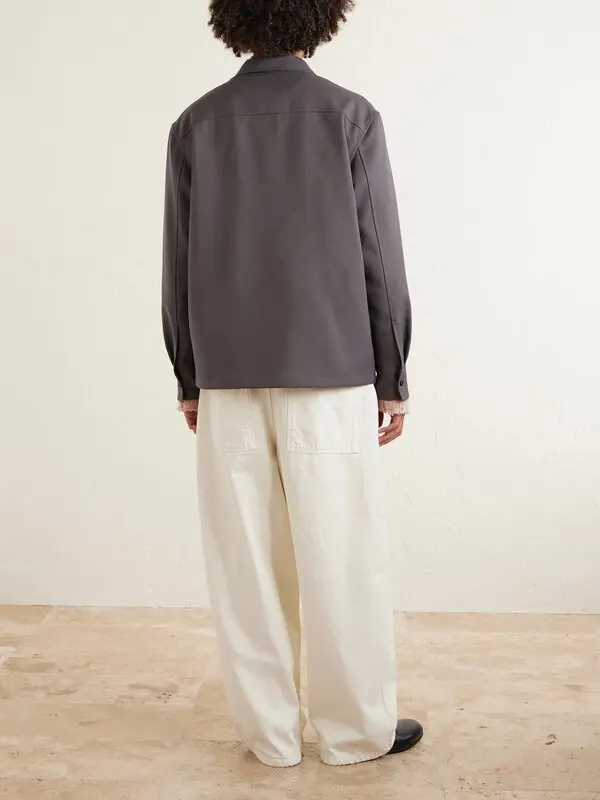 JIL SANDER Twill Zip-up Overshirt - Gray