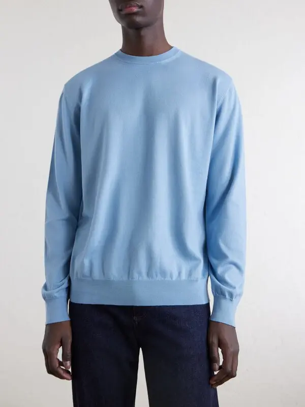 Boglioli Cotton-jersey Sweater - Blue