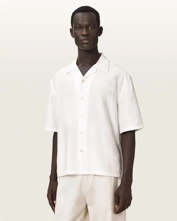 ALLSAINTS Purley Oversized Short Sleeve Shirt - Tern White