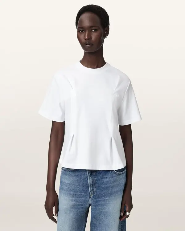 ALLSAINTS Sofia Lisa Boxy Embroidered T-shirt - White