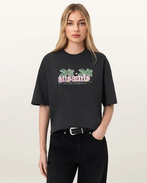 ALLSAINTS Troppo Oversized Graphic T-shirt - Black
