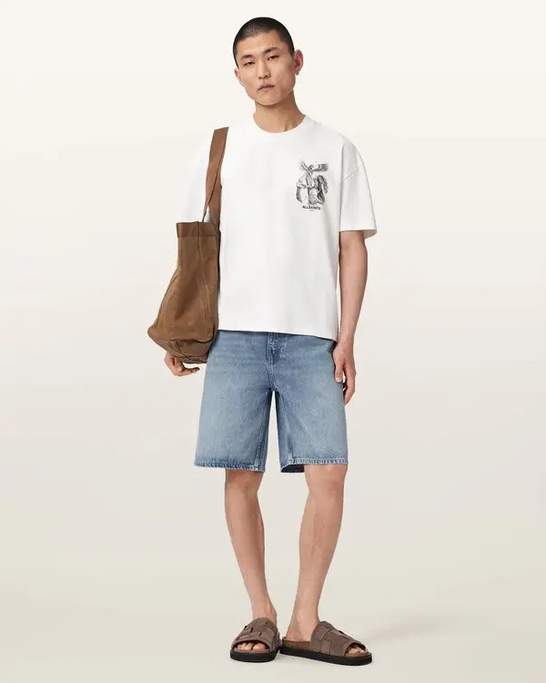 ALLSAINTS Relaxed Fit Denim Shorts - Blue