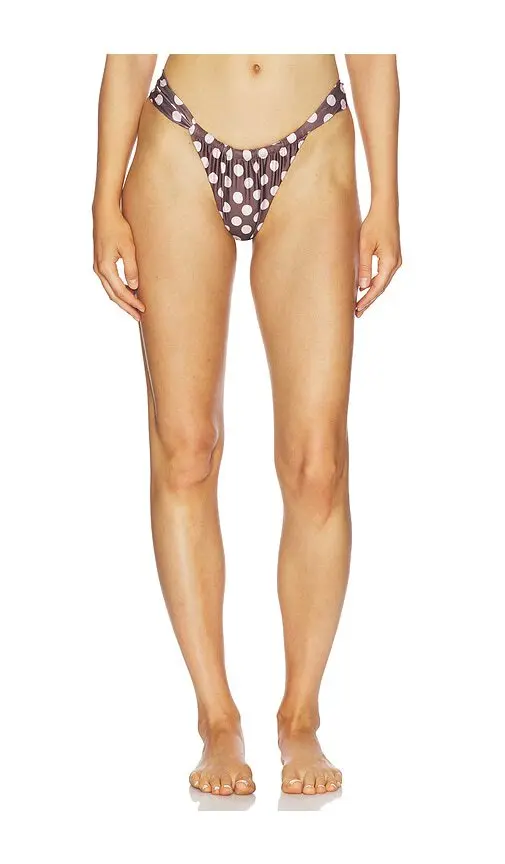 Faithfull The Brand Andez Bikini Bottom Polka Dot - Cioccolato Dot