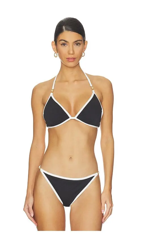 L'Agence Annabelle Halter Bikini Top - Black