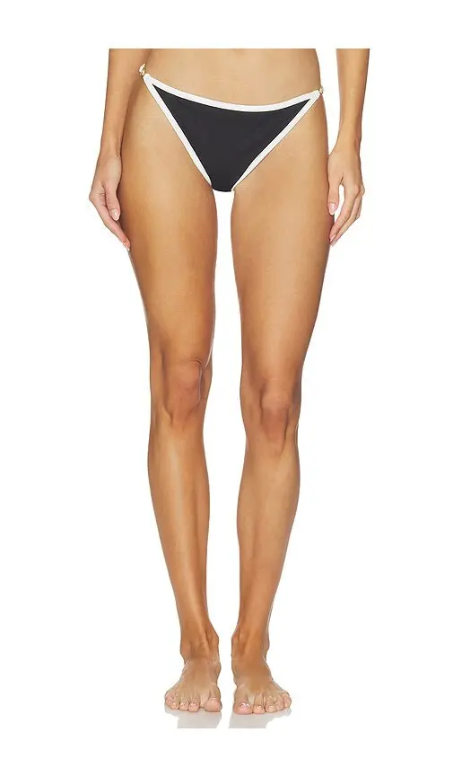 L'Agence Violet String Hipster Bikini Bottom - Black