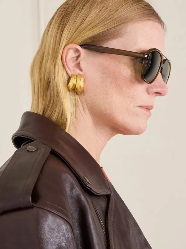 Saint Laurent Sl 545 Aviator-style Sunglasses - Brown