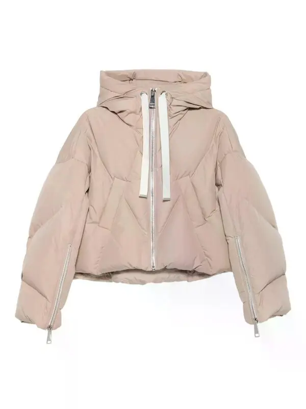 Khrisjoy Iconic Cropped Puffer Jacket - Neutrals