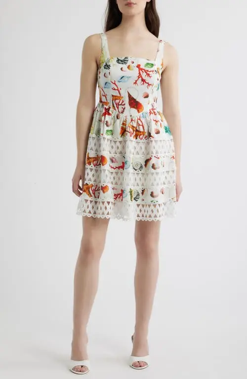 LAYERED WITH LOVE Giorgia Lace Inset Cotton Mini Sundress - Seashell