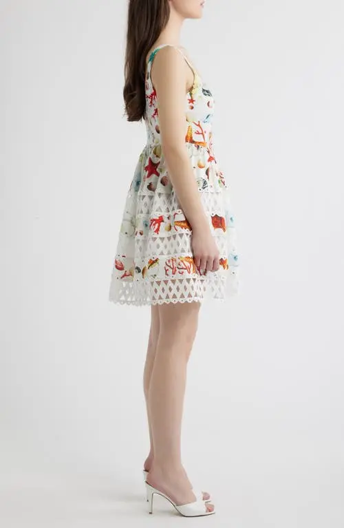 LAYERED WITH LOVE Giorgia Lace Inset Cotton Mini Sundress
