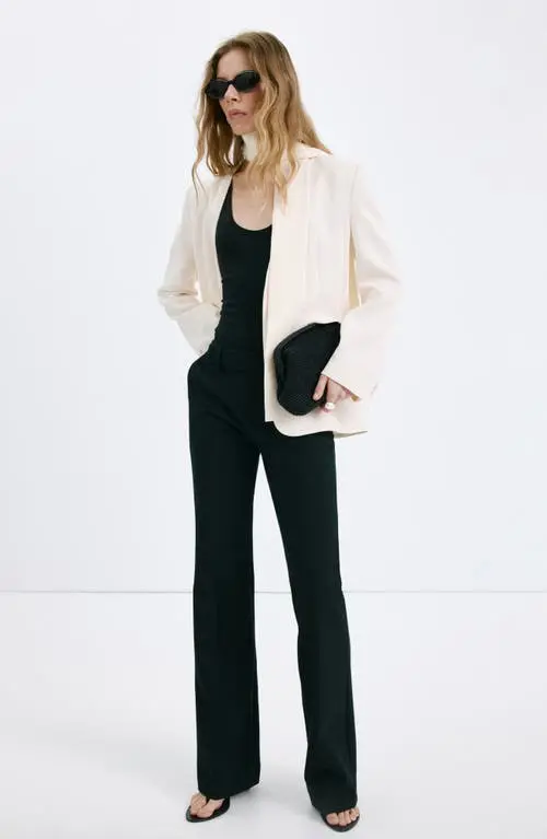 Mango Collarless Tie Waist Jacket With Scarf