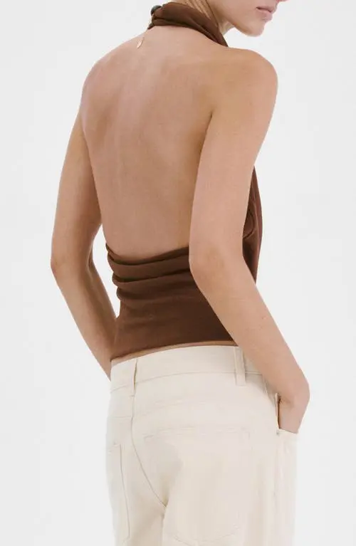 Mango Coris Draped Halter Top