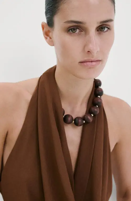 Mango Coris Draped Halter Top