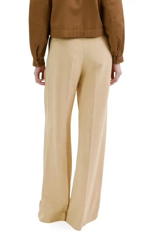 Mango Pleated Wide-leg Trousers - Mustard