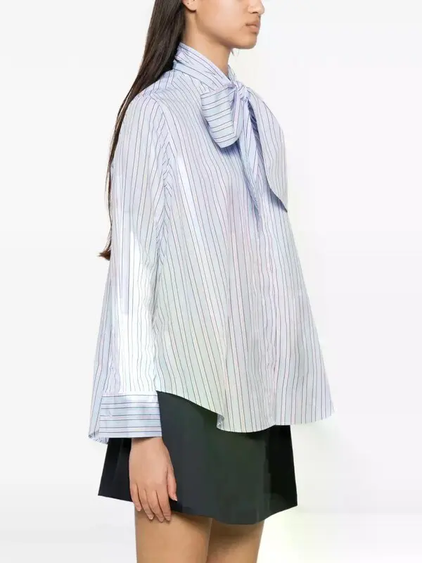 MANUEL RITZ Striped Pussy-bow Shirt