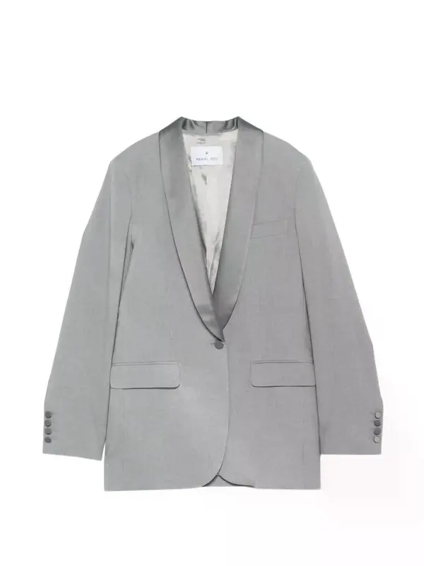 MANUEL RITZ Satin Lapel Single-button Blazer