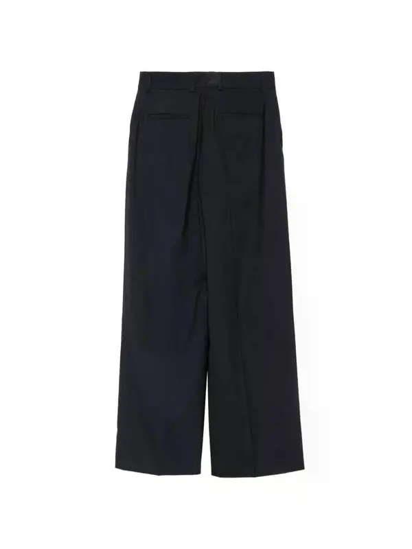 MANUEL RITZ Pressed-crease Wide-leg Trousers - Blue