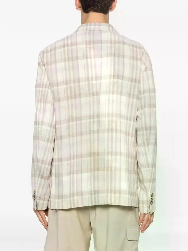 MANUEL RITZ Nuvola Check-pattern Jacket - Neutrals