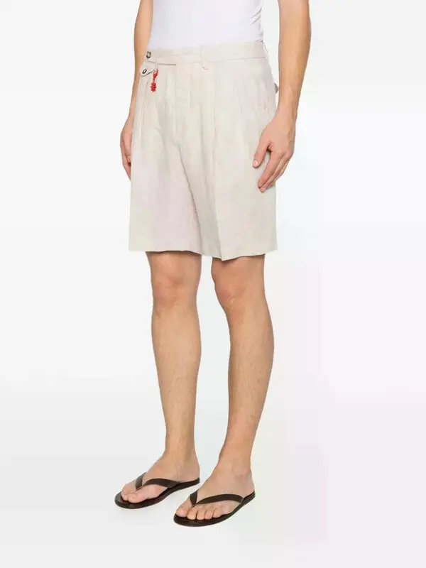 MANUEL RITZ Pleated Linen Shorts