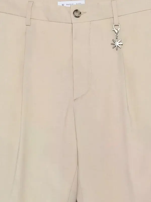 MANUEL RITZ Pleated Turn-up Trousers - Neutrals