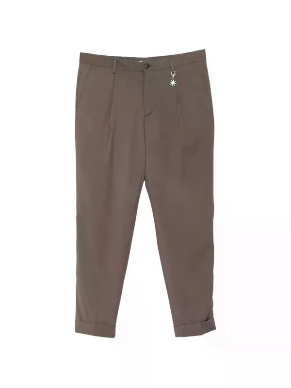 MANUEL RITZ Pleated Turn-up Trousers - Brown