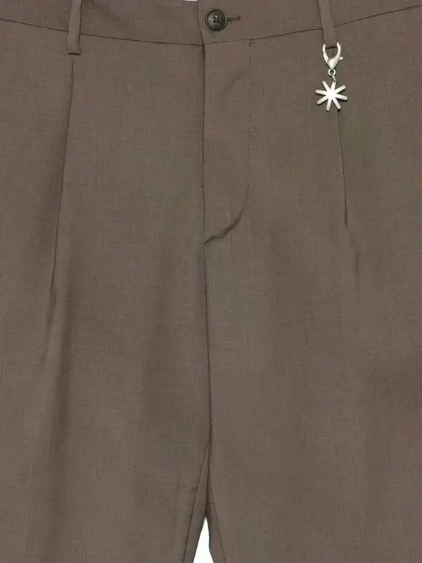 MANUEL RITZ Pleated Turn-up Trousers - Brown