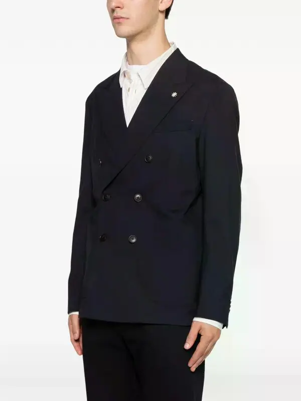 MANUEL RITZ Double-breasted Blazer - Blue