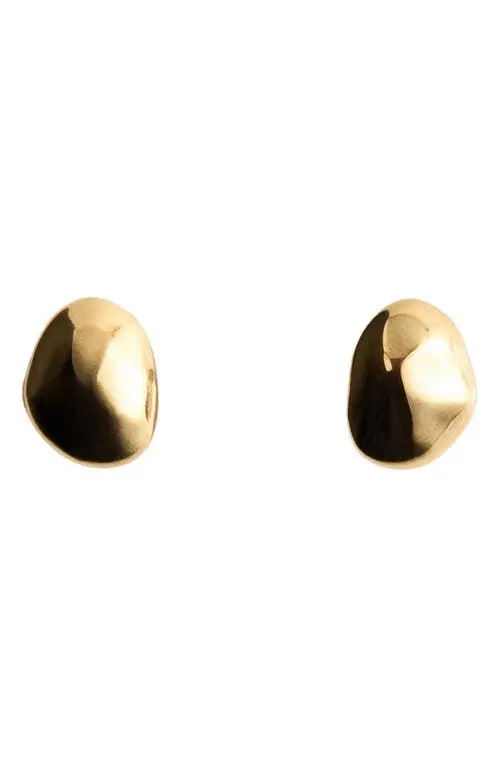 Mango Molten Button Stud Earrings - Gold