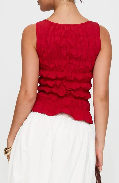 Princess Polly Marleene Smocked Tank - Red
