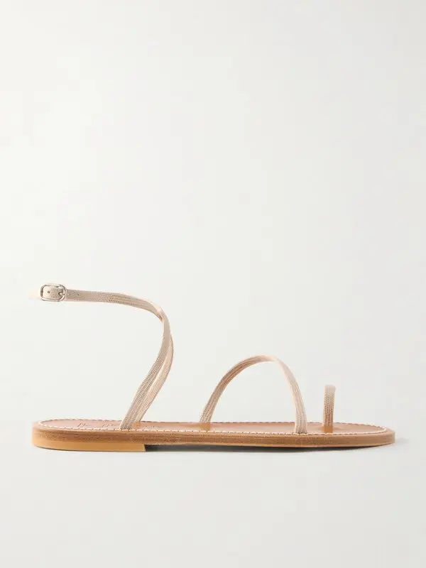 K.JACQUES St. Tropez Loki Leather Thong Sandals - Neutrals