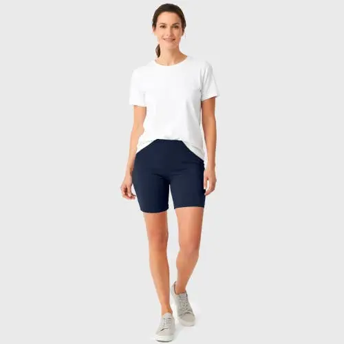 CITY THREADS USA-MADE Soft 100% Cotton Bike Short With 5" Inseam - Navy