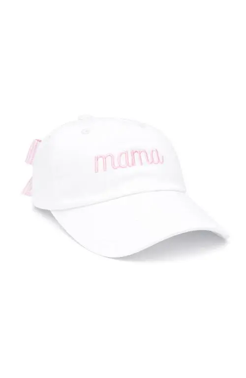 BITS & BOWS Mama Bow Baseball Cap - White/pink