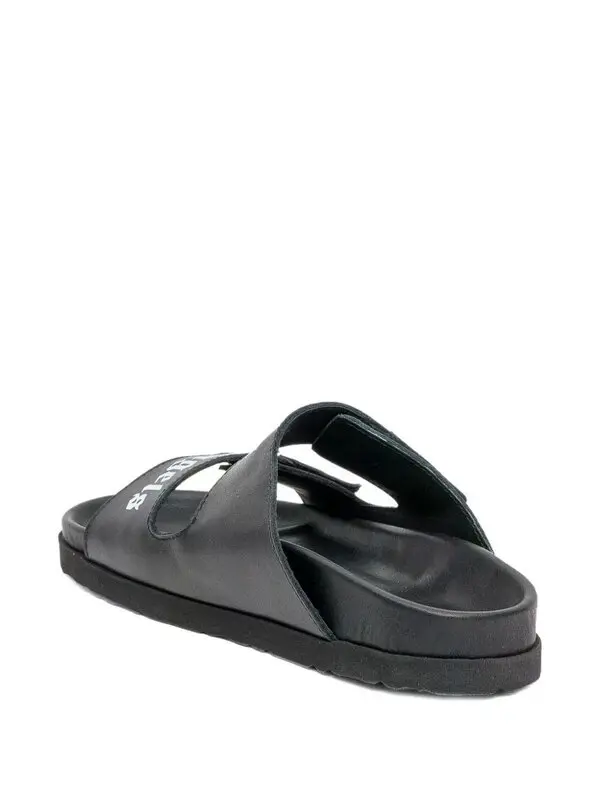 Palm Angels Logo Strap Open Toe Flat Sole Sandals