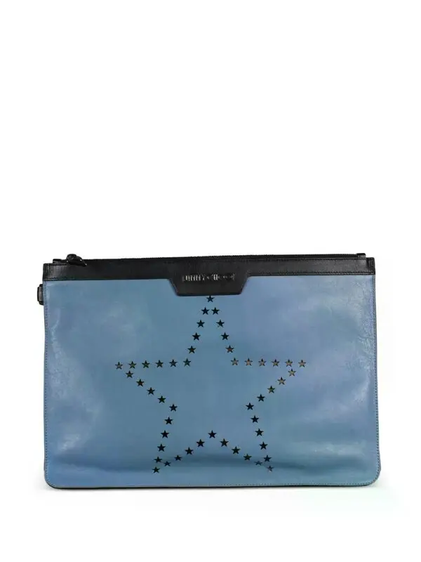 JIMMY CHOO Derek Star Leather Clutch Bag - Blue