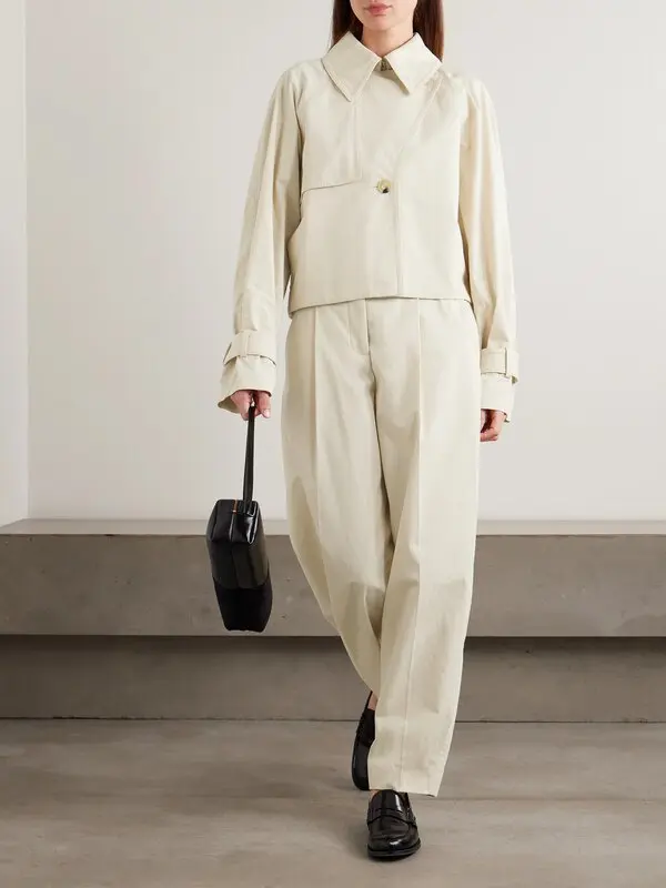 JOSEPH Suber Cropped Cotton-gabardine Jacket - Neutrals
