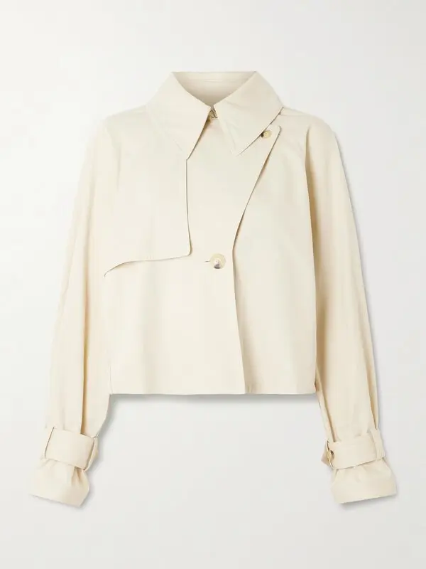 JOSEPH Suber Cropped Cotton-gabardine Jacket - Neutrals