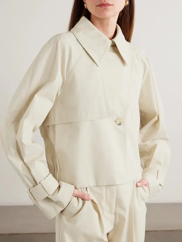 JOSEPH Suber Cropped Cotton-gabardine Jacket - Neutrals