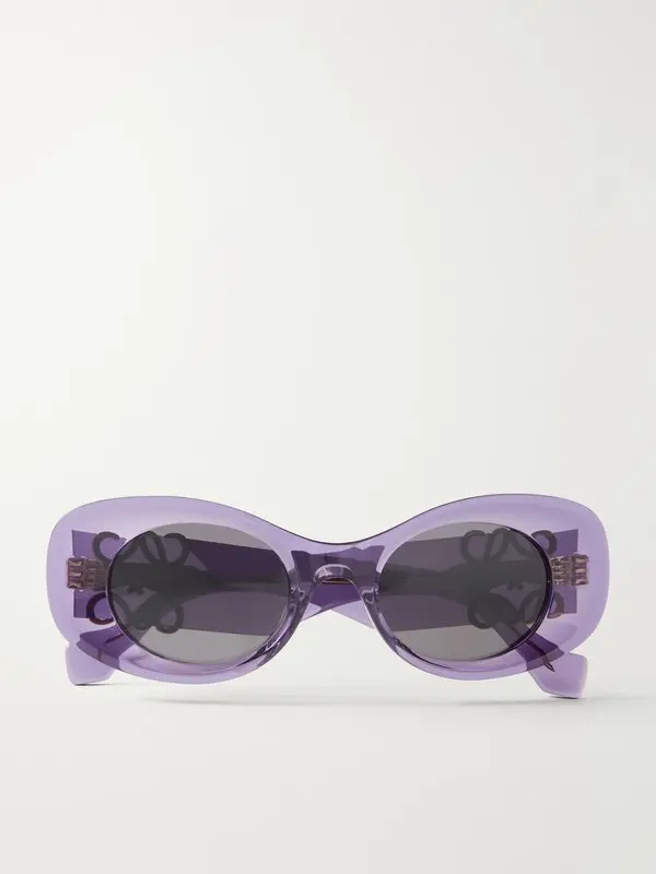Loewe Oval-frame Acetate Sunglasses - Purple