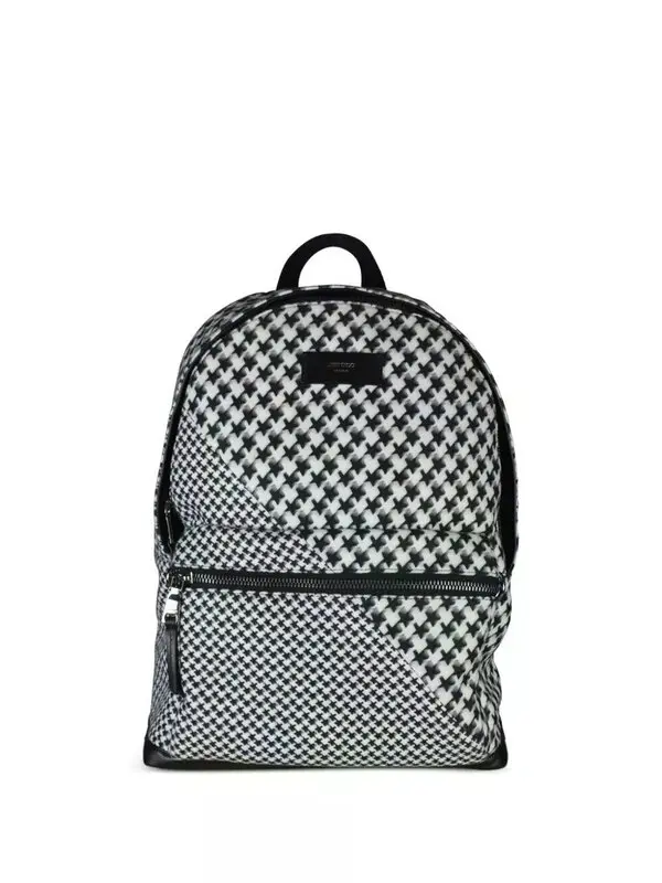 JIMMY CHOO Houndstooth Print Backpack - Black
