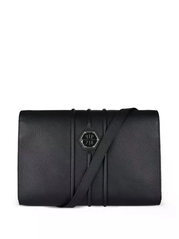 Philipp Plein Rhinestone Skull Embellished Leather Shoulder Bag